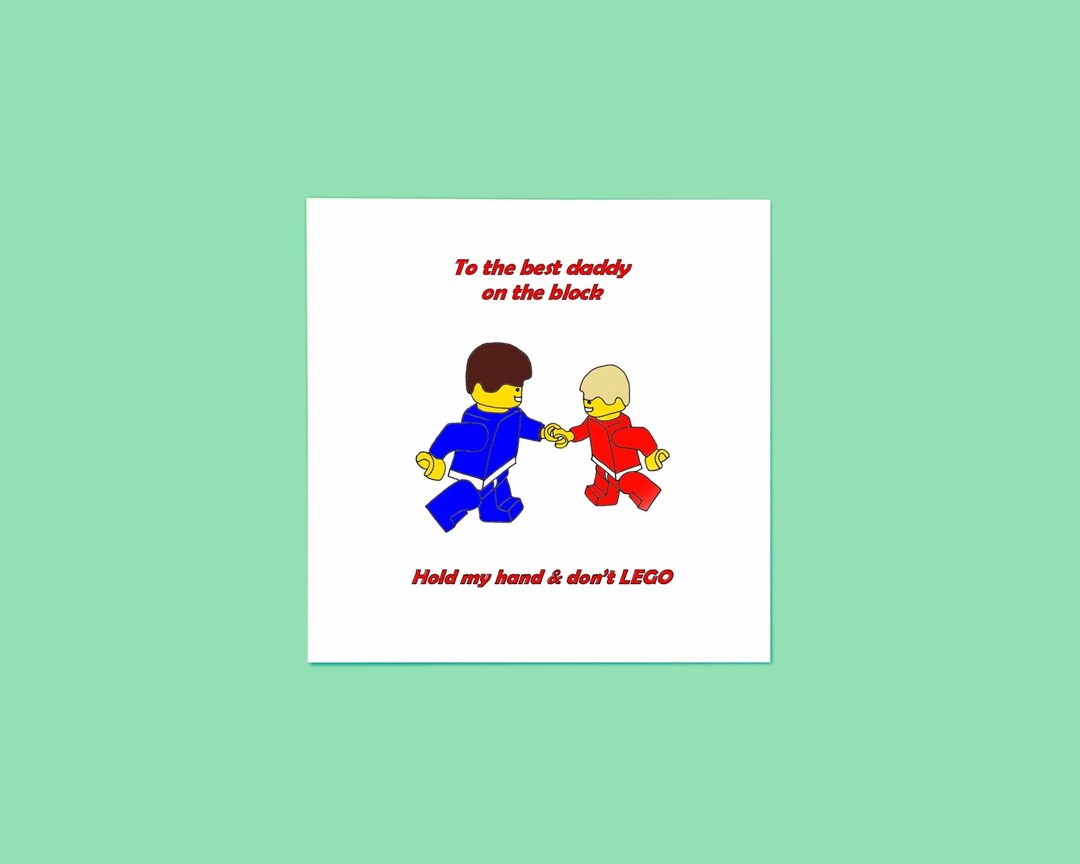 PERSONALISED Best Daddy & Boy LEGO Holding Hands Father's Day Card ...