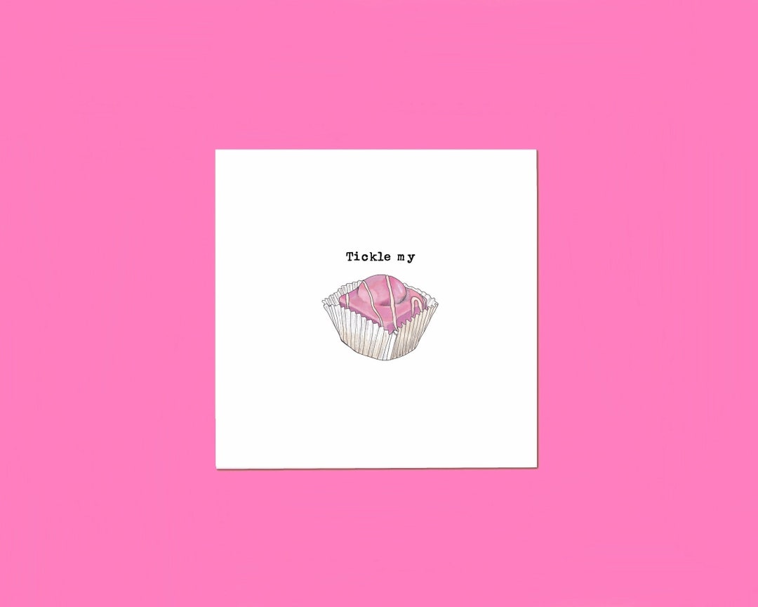 Tickle My Fancy Card Funny Valentine's Card Fondant Fancy Funny Pun ...
