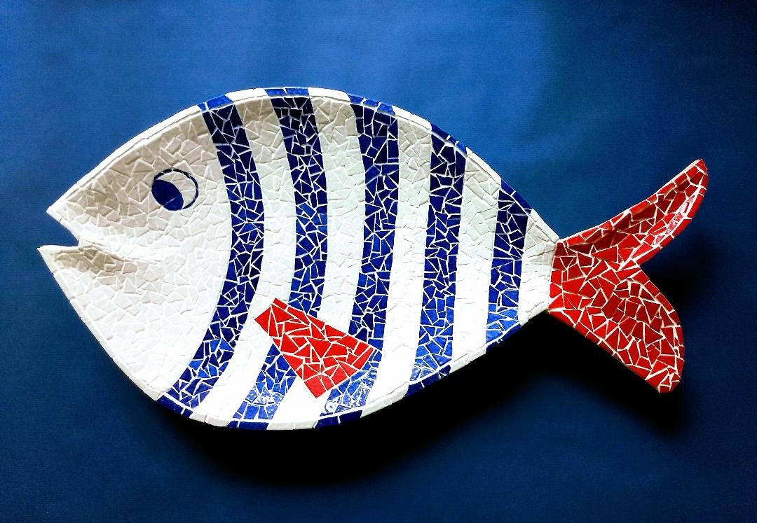Unique Mosaic "the Sailor Fish"/ "le Poisson Matelot" - Mosaic Art Tile ...