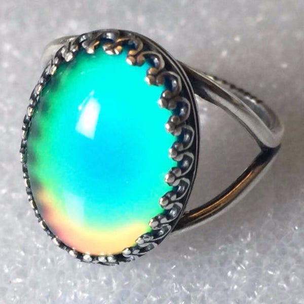 Mood Ring Sterling Silver - Etsy