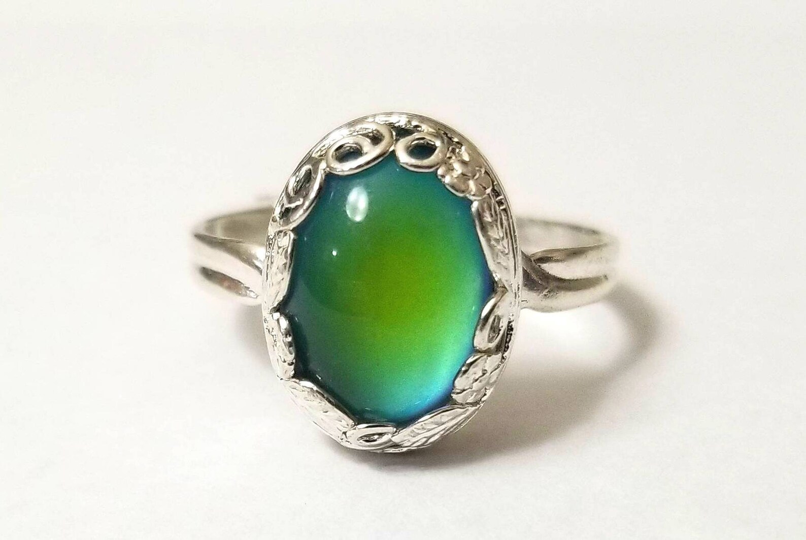 Shiny Sterling Silver 925 MOOD RING Medium Oval Silver Plated - Etsy