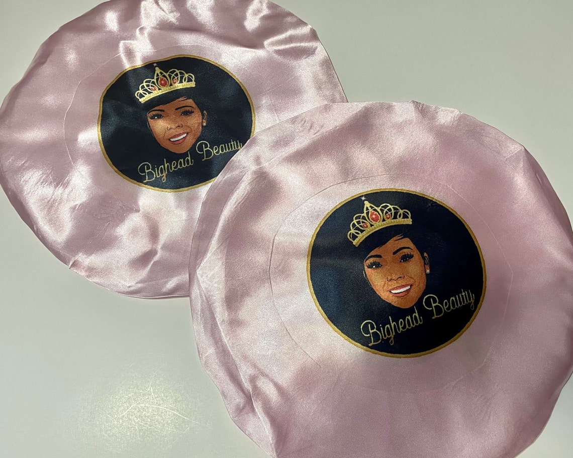 Custom Personalized Single Layer Satin Hair Bonnets Logo | Etsy