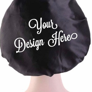 Custom, Personalized, Single Layer Satin Hair Bonnets | Logo Hair ...