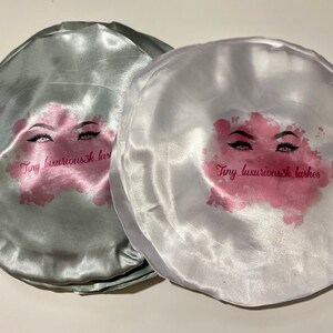 Custom, Personalized, Single Layer Satin Hair Bonnets | Logo Hair ...