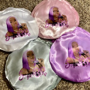 Custom, Personalized, Single Layer Satin Hair Bonnets | Logo Hair ...