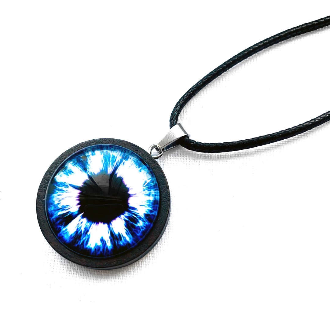 EYEBALL Round Eye Design Pendant Necklace | Purple Dark Blue Eyeball ...