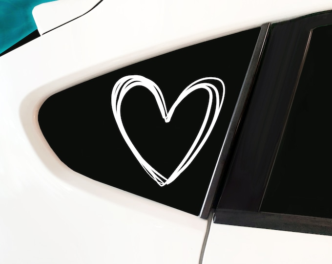 Heart Outline Decal Vinyl Car Decal Window Decal Laptop Decal Vinyl ...