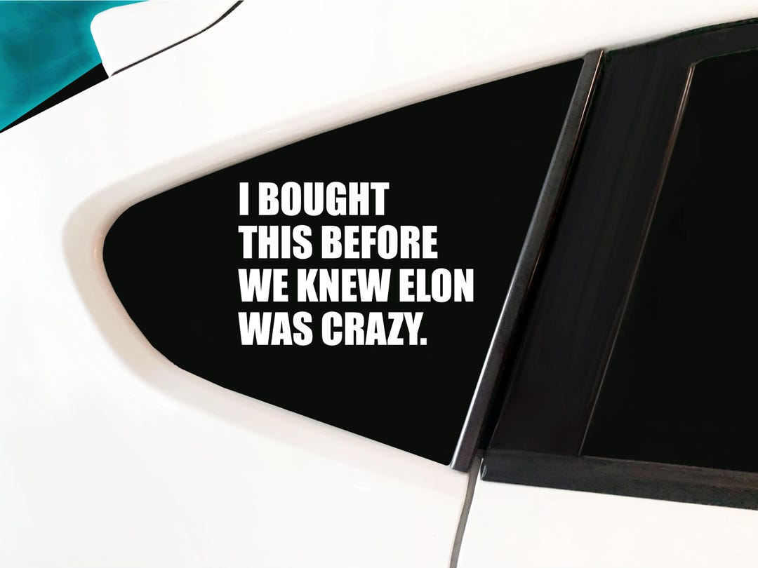 I Bought This Before We Knew Elon Was Crazy - Electric Car Sticker for ...