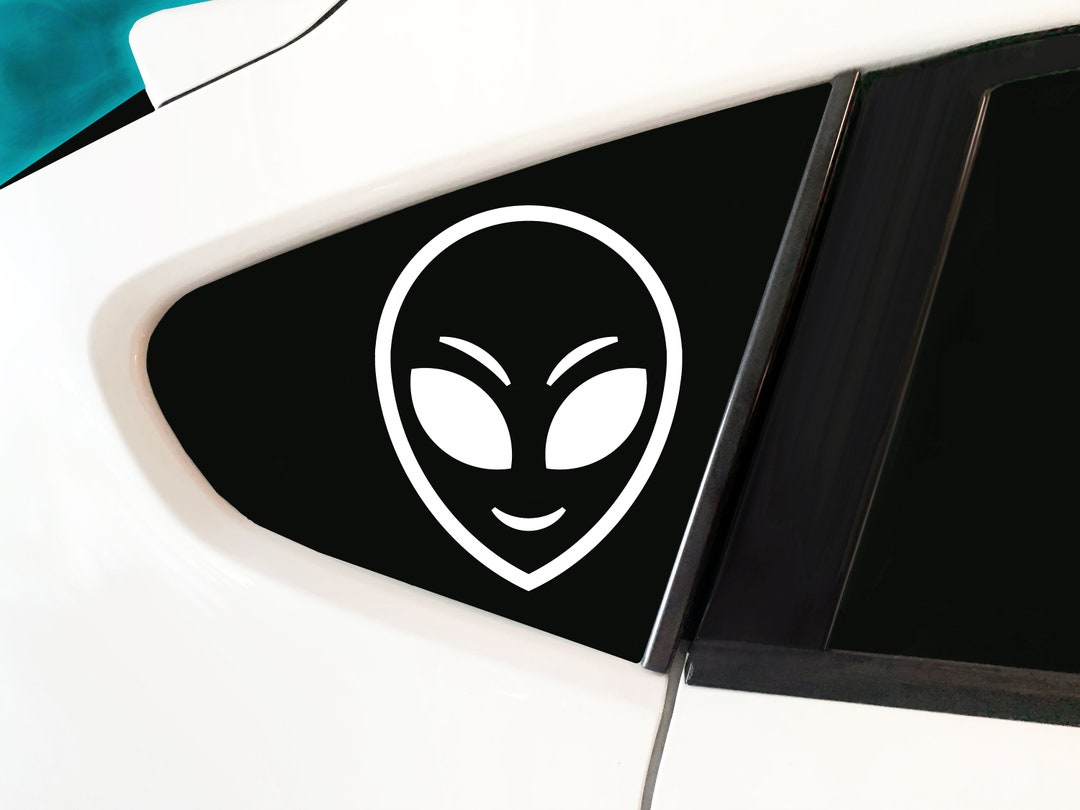 Alien Head - UFO, Scifi, Sci-fi Car Decal, Laptop Decal, Window Decal ...