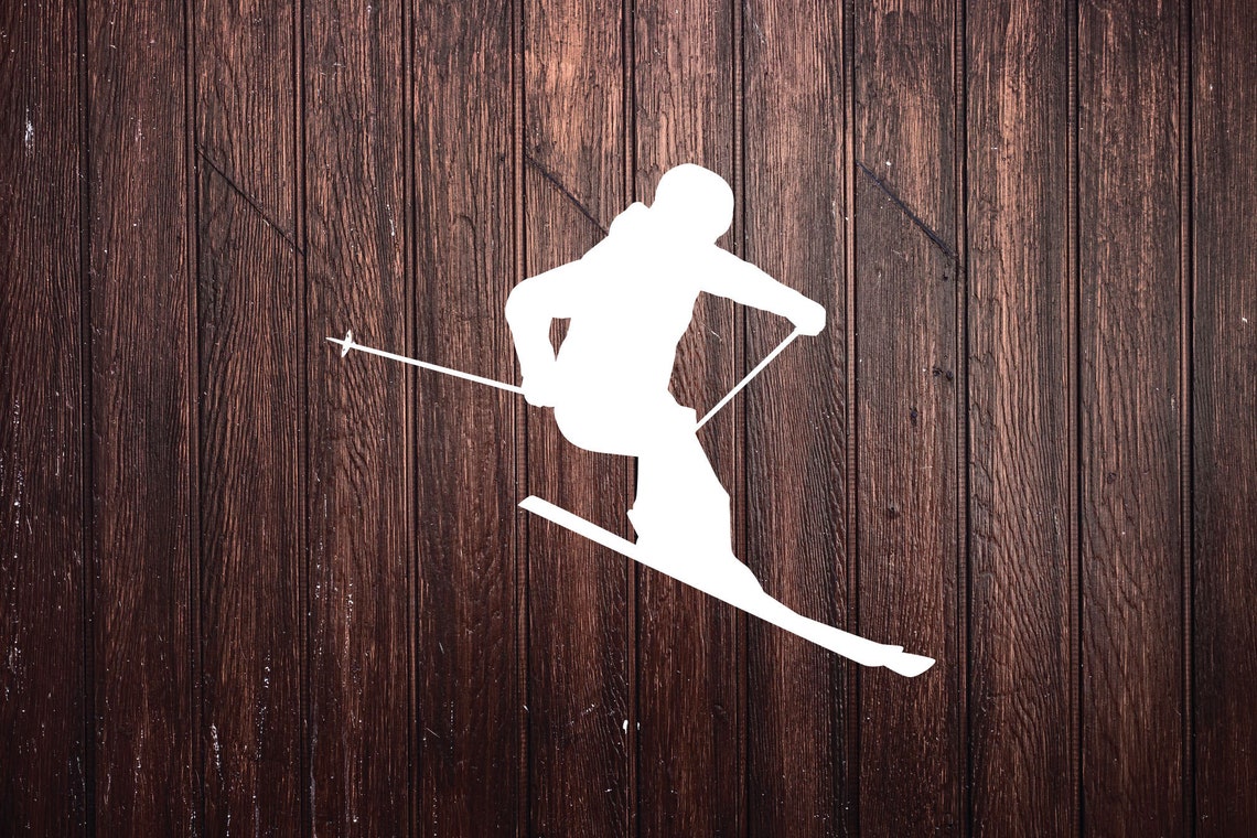 Skier Silhouette - Car Decal, Laptop Decal, Window Decal - Etsy