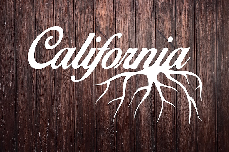 California Roots Cursive Car Decal Laptop Decal Window Etsy 