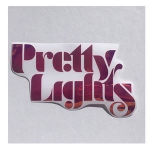 PL Pretty Lights 3.6h X 6.1w Pink Toned Holographic Car Decal Vinyl EDM ...