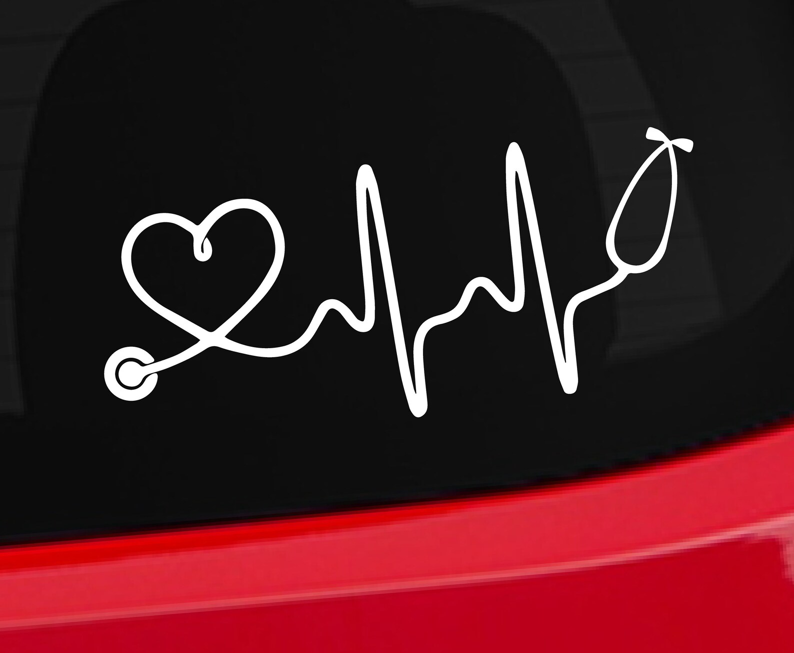 Doctor Nurse Stethoscope With Heart in Heartbeat Decal - Car Decal ...