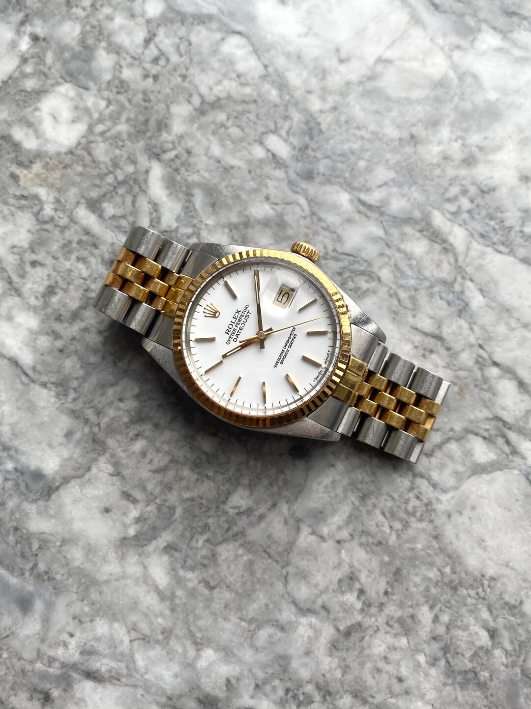 Rolex Datejust 80s Ref 16013 Vintage Automatic Two Tone White - Etsy