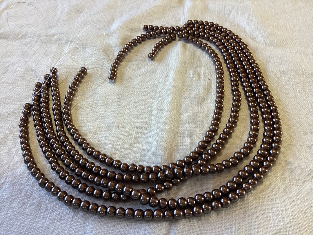 6mm Round Coffee Pearl Beads, String of Brown Pearls, 16 Strand, 78pc ...