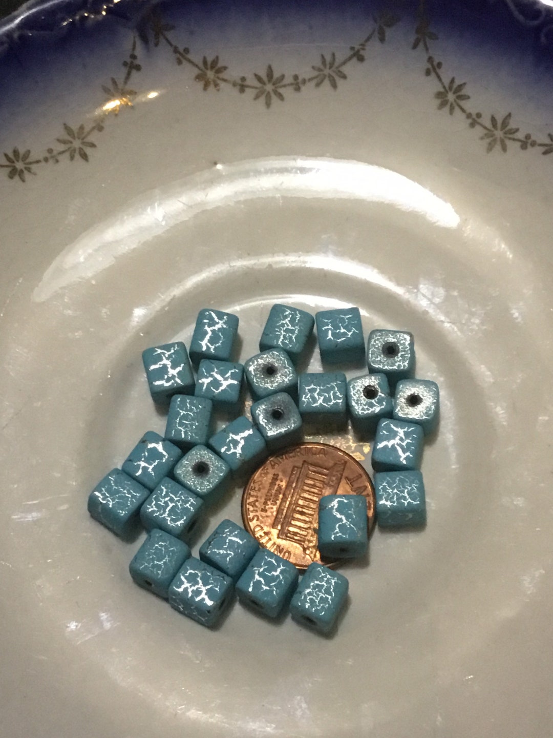 Sun Beads, Rustic Turquoise Blue Ceramic Clay Beads, Lot of 25, 6mm ...