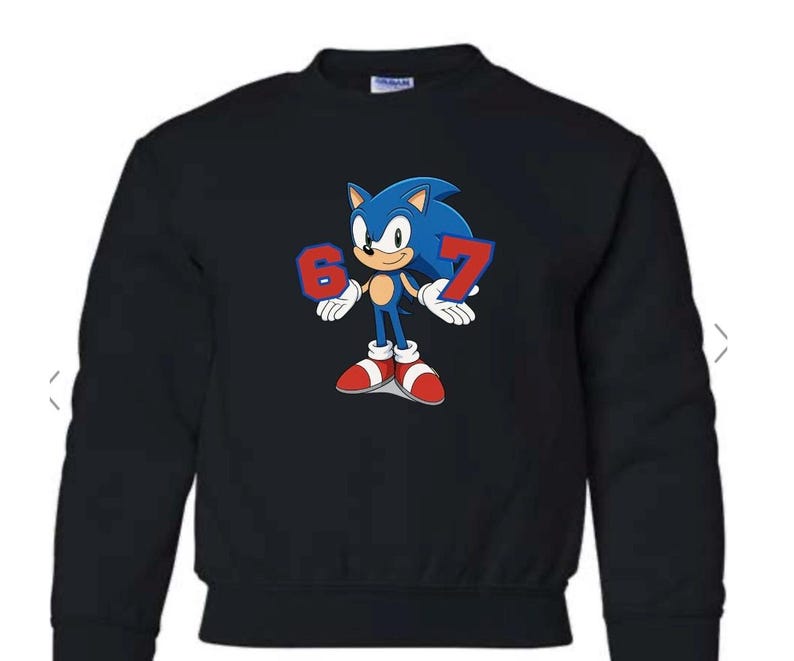 Six Seven Sonic Shirt - 6 7 Sonic Hoodie - Funny Kids Sweatshirt -sonic ...