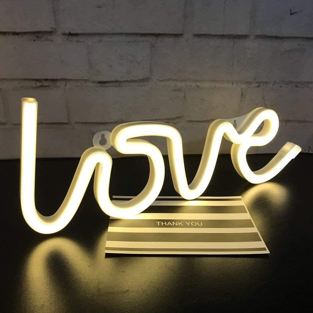Neon Love warm white Signs Light LED Love Art Dorm Decor | Etsy