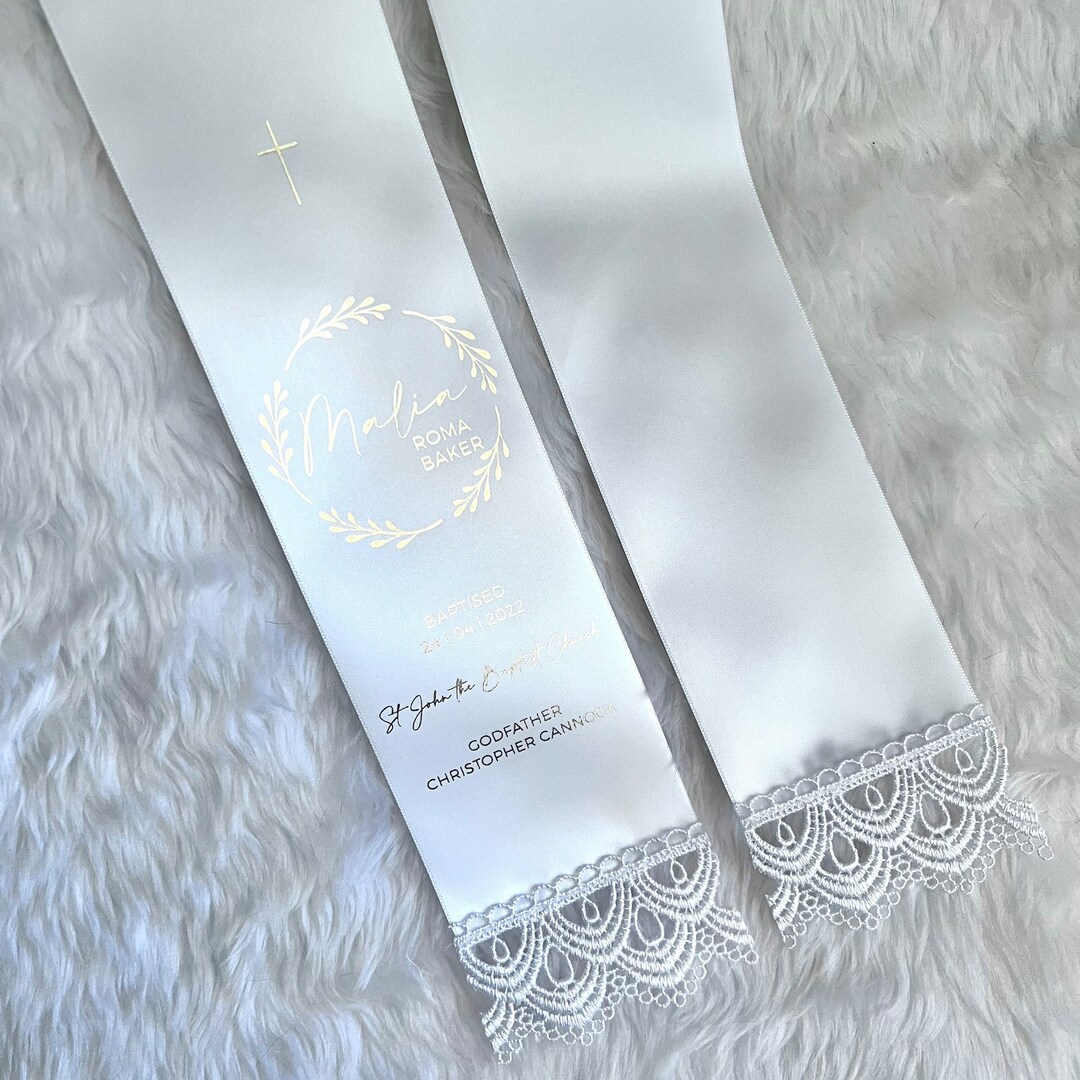 Baptism Stole / Christening Stole / Baptism Sash / Christening Sash ...