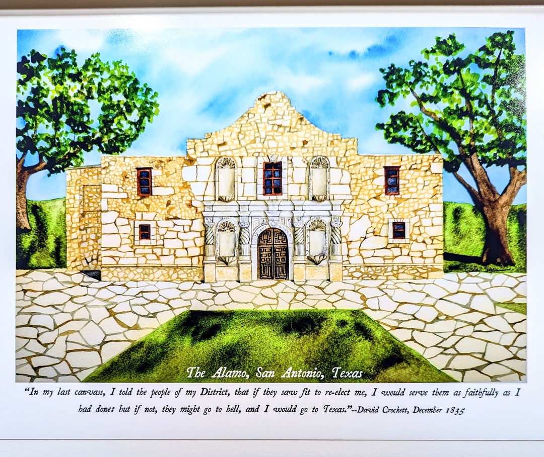 The Alamo Print: San Antonio Texas History, Spanish Mission - Etsy