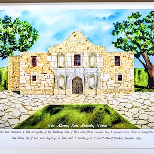 PRINT of the Alamo, Greeting Cards, Historic Buildings, Spanish Mission ...