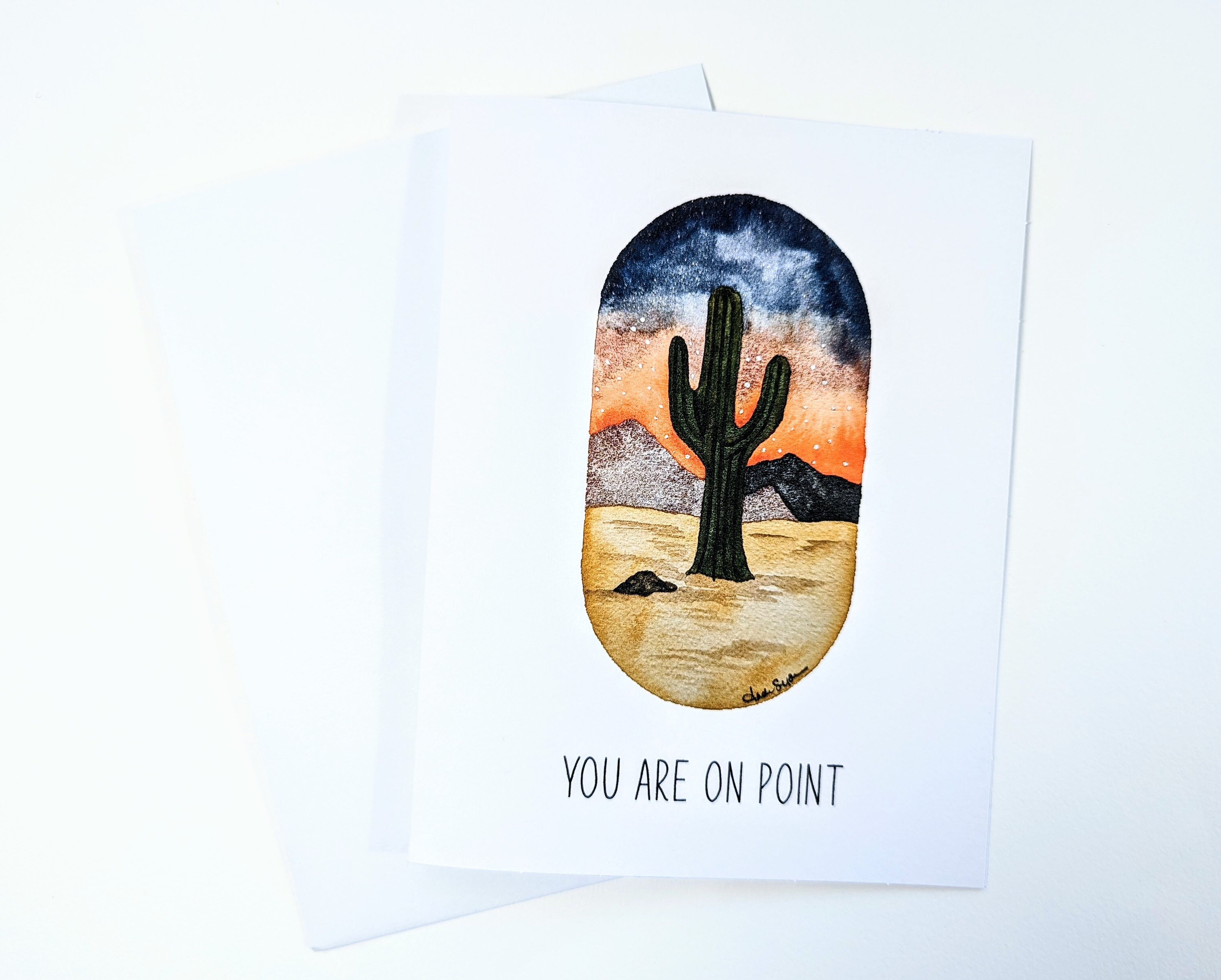 Desert Themed Notecards, Blank Watercolor Notecards, Saguaro Cactus ...