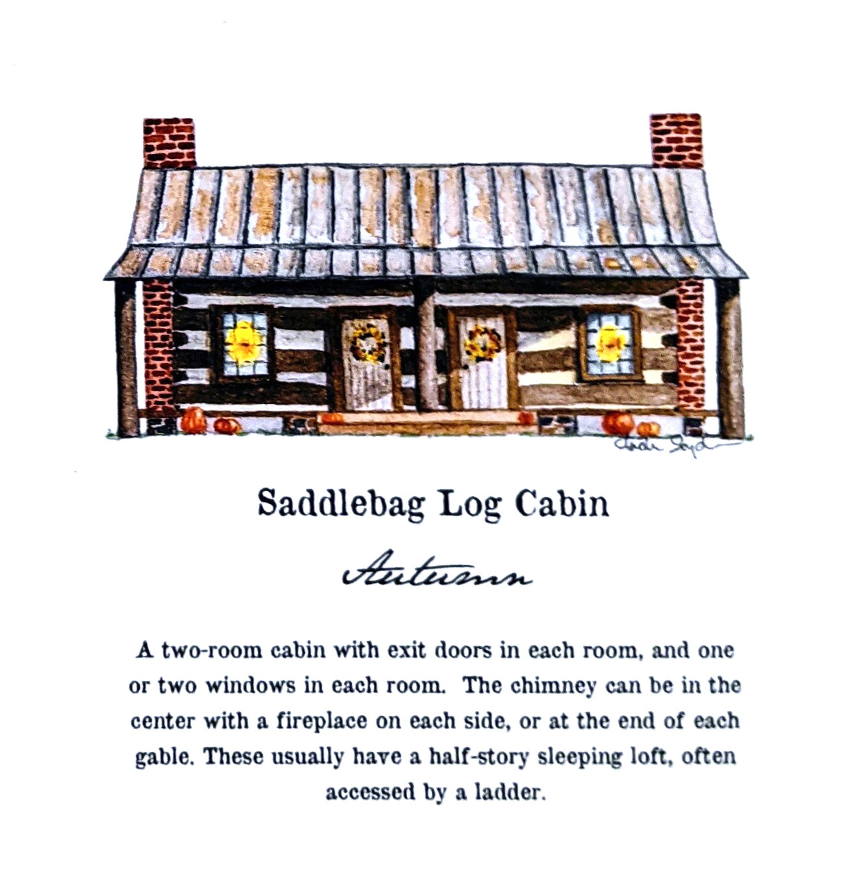 Early American Log Cabins Art Print: Rustic Historic Homes, 1638-1880 ...