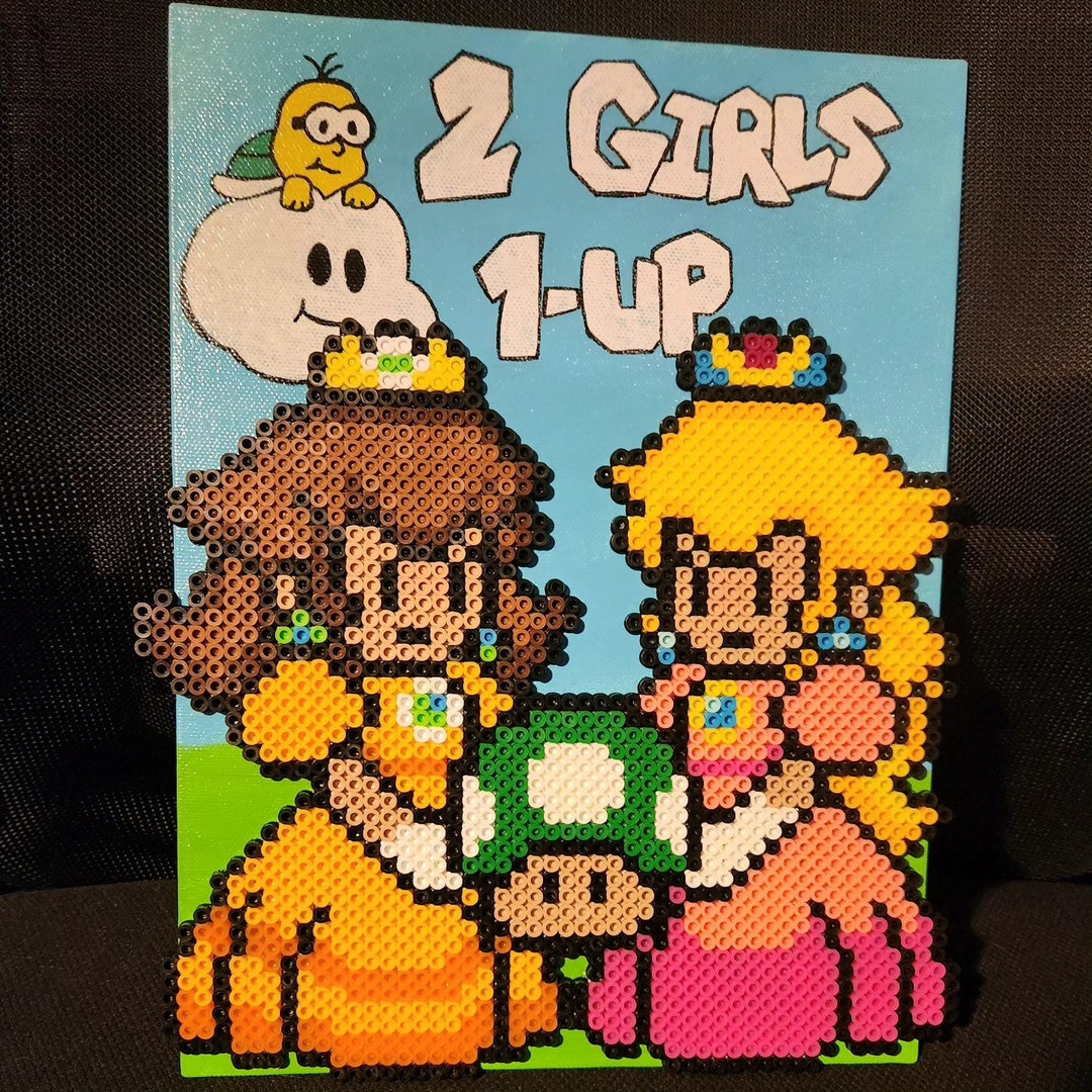 Mario Inspired Princess Peach and Princess Daisy 2 Girls 1 up Bead ...