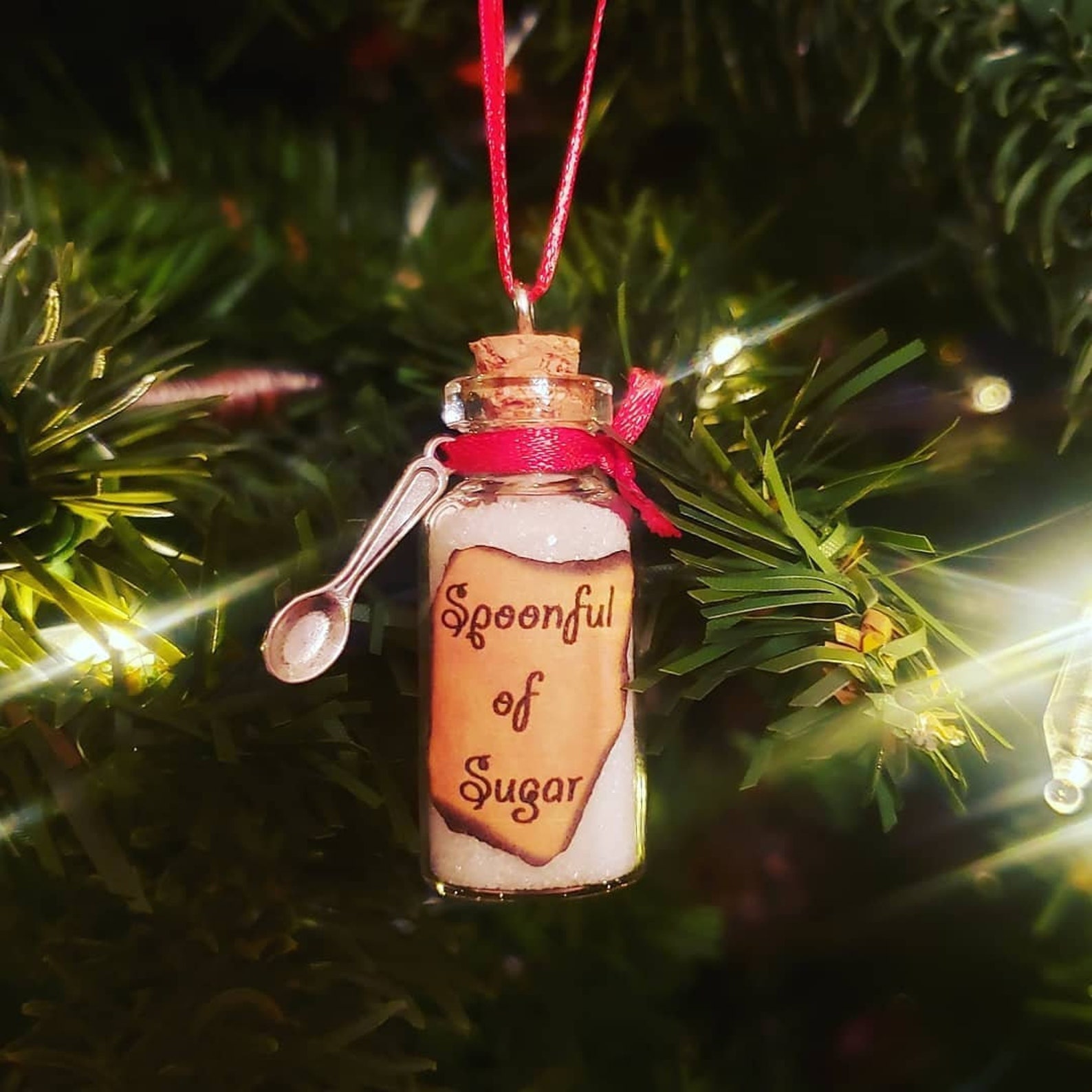 Mary Poppins Inspired Spoonful of Sugar Glass Bottle Ornament - Etsy