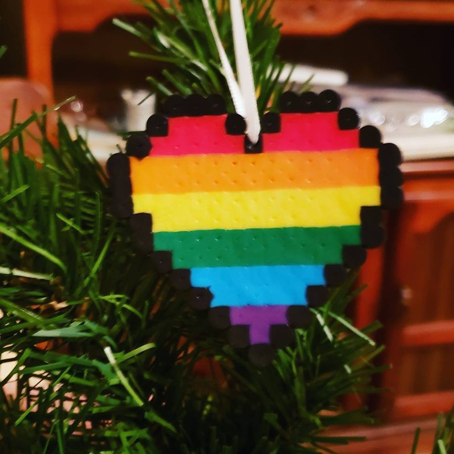 Handmade 8 Bit Rainbow Pride Heart Pixelated Perler Bead Pixel | Etsy