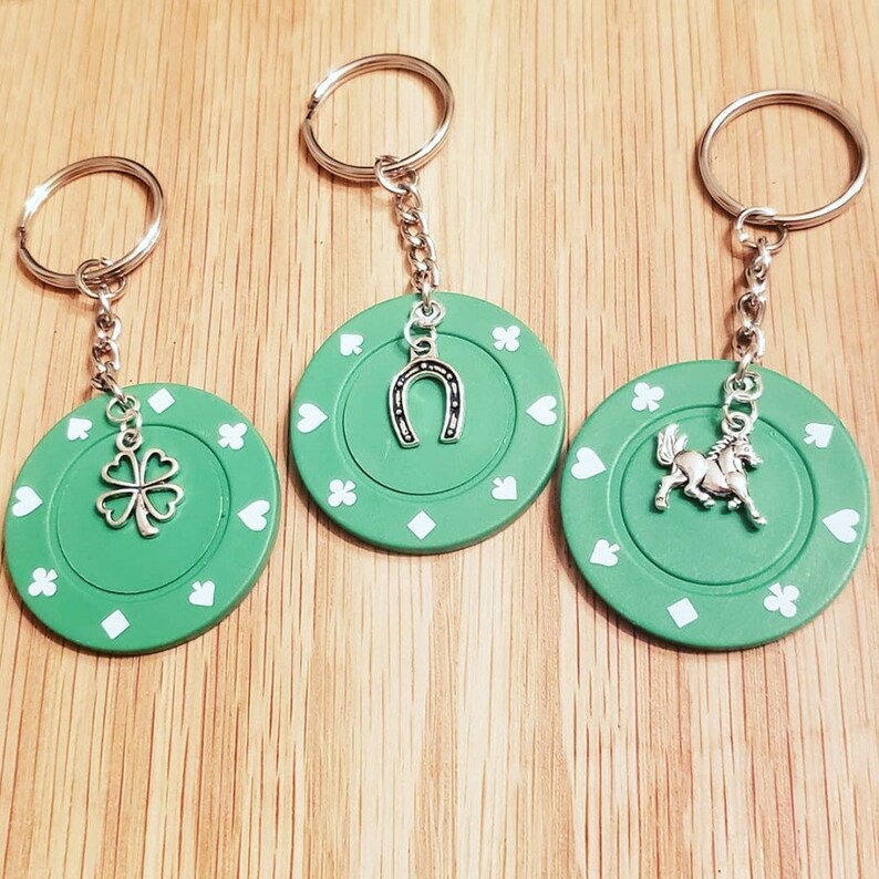 Lucky Charm Poker Chip Keychain Gambling Gift Casino Gift or - Etsy