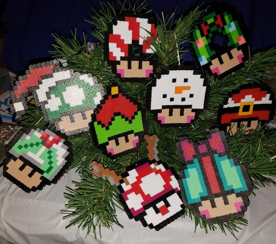Mario Star and Super Mario Mushroom Inspired 8 Bit Perler Bead ...