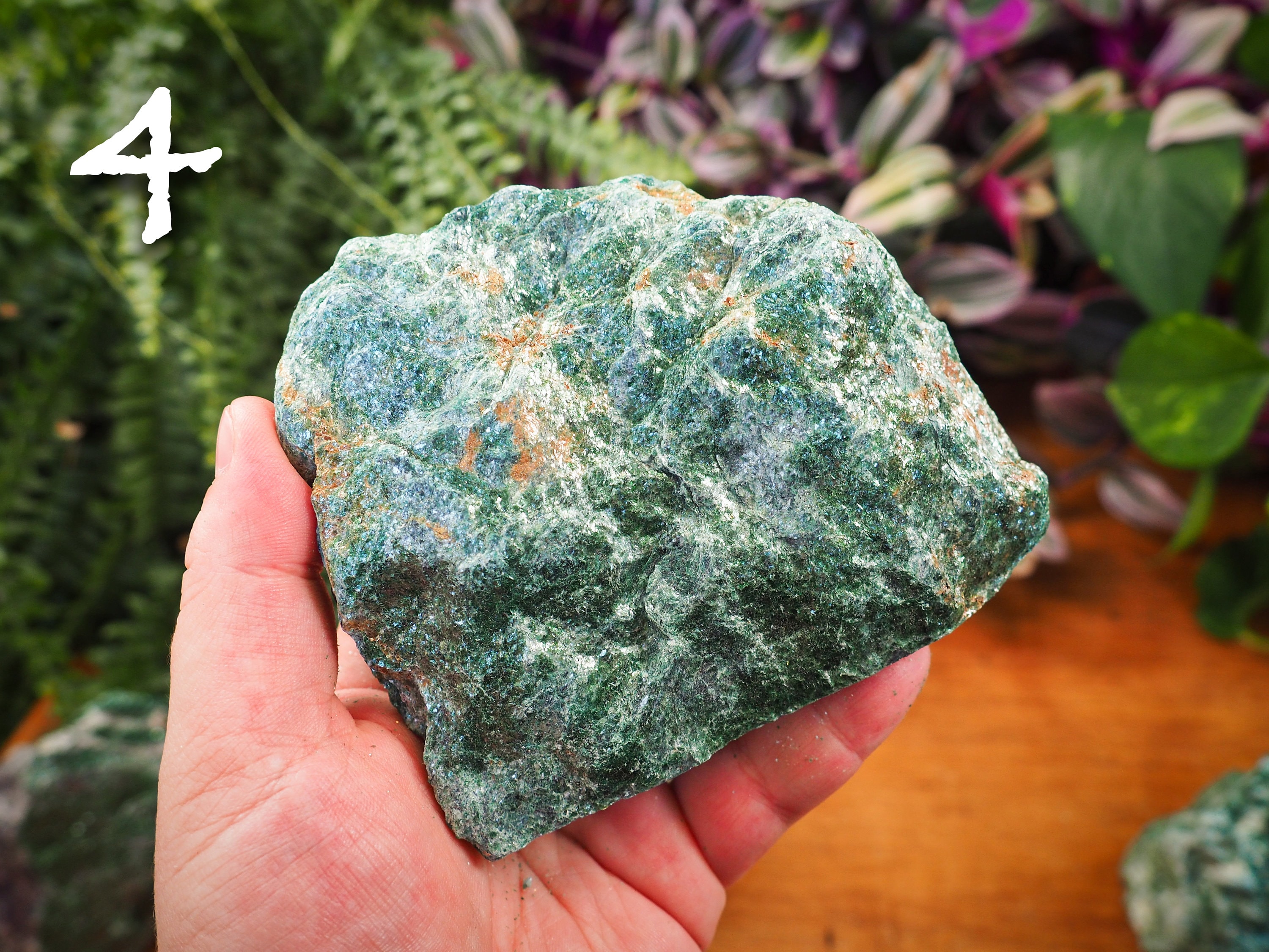 Raw Sparkling Fuchsite Mountain, Slab Standing Blue Green Small Sparkly ...