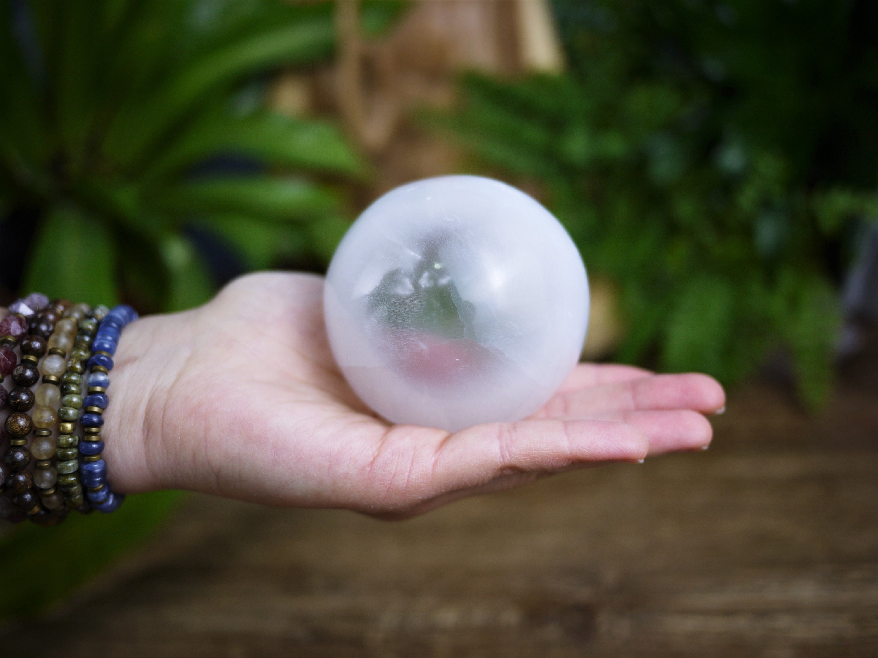 7cm Medium Selenite Spheres, Satin Spar Orb, Desert Rose Ball, Crystal ...
