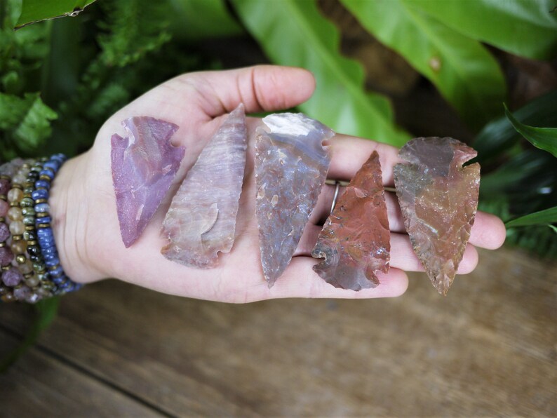 Mixed Raw Crystal Arrowheads Jasper Quartz Red Yellow Green - Etsy