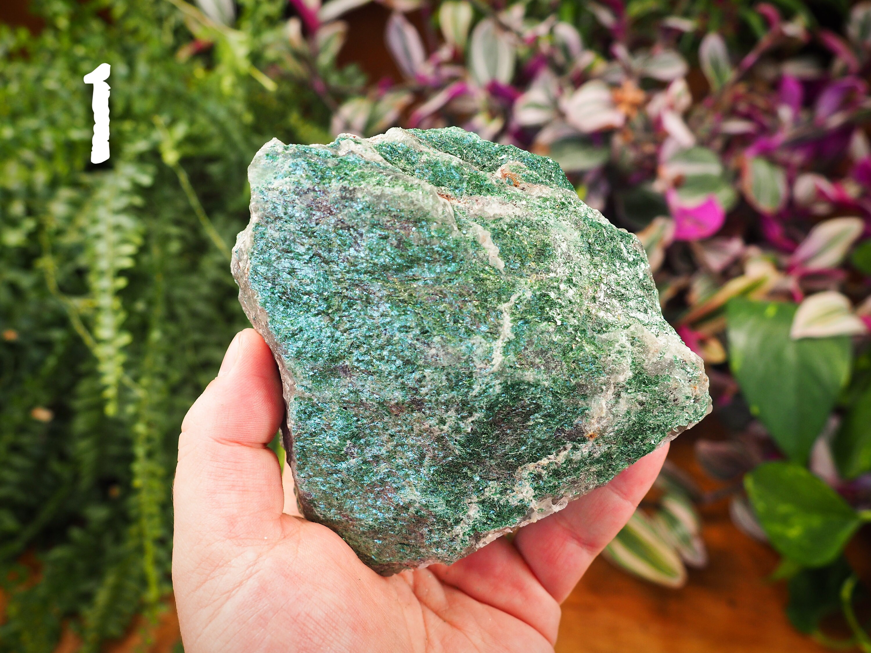 Raw Sparkling Fuchsite Mountain, Slab Standing Blue Green Small Sparkly ...