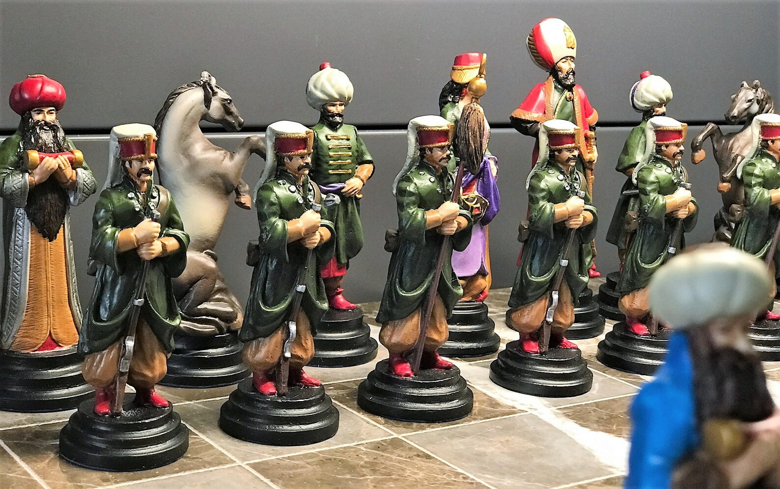 Ottoman Empire Pewter Handmade Chess Sets Hand Painted - Etsy