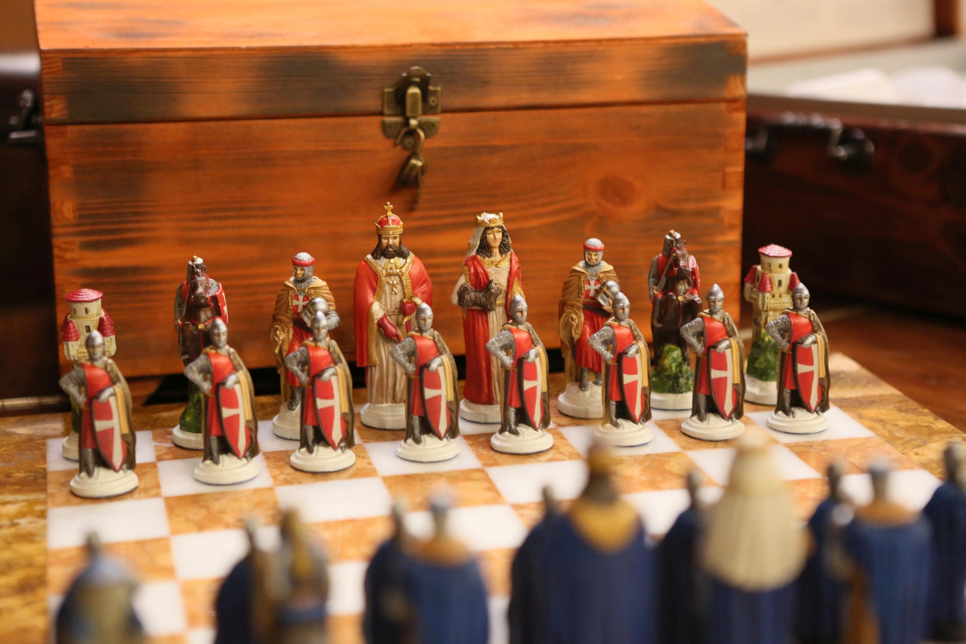 Handmade Pewter Chess Sets Knight Crusade - Hand Painted Chess - Etsy