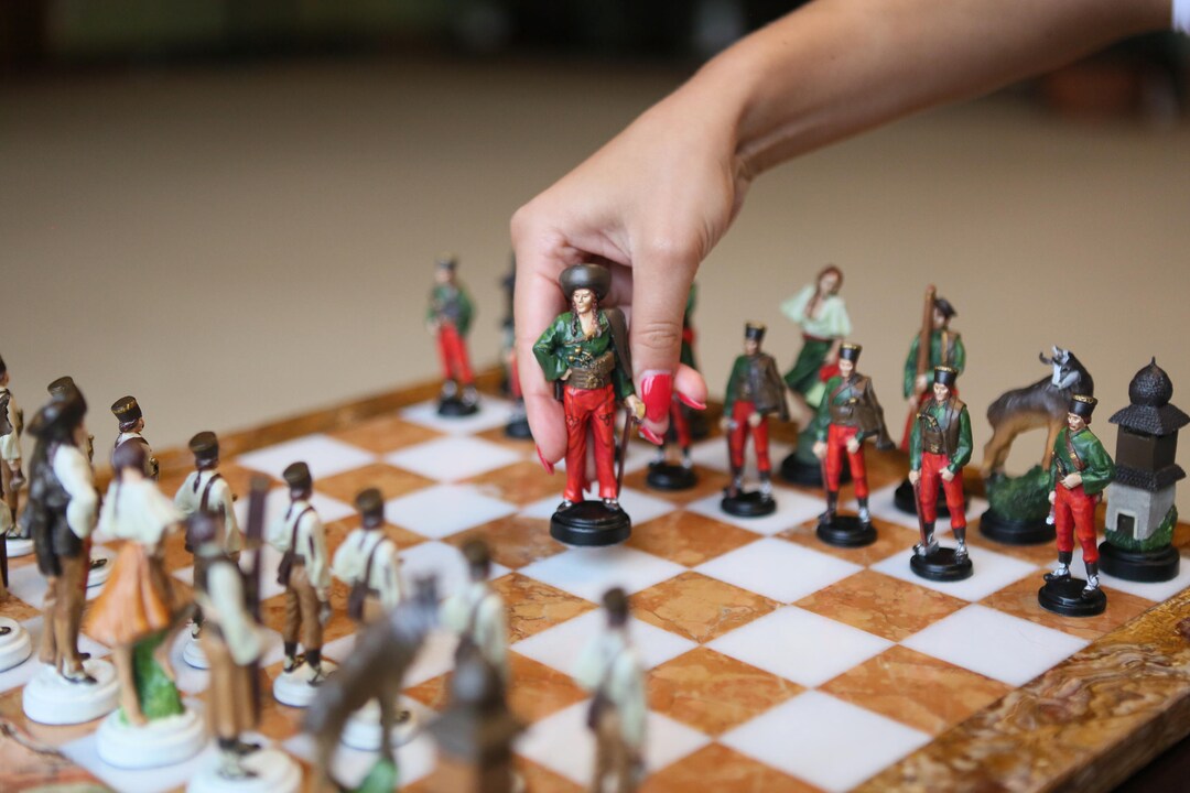 Bandits Pewter Handmade Chess Sets Hand Painted - Etsy