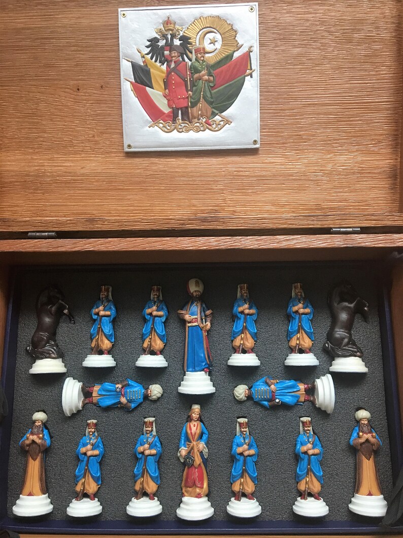 Ottoman Empire Pewter Handmade Chess Sets Hand Painted - Etsy