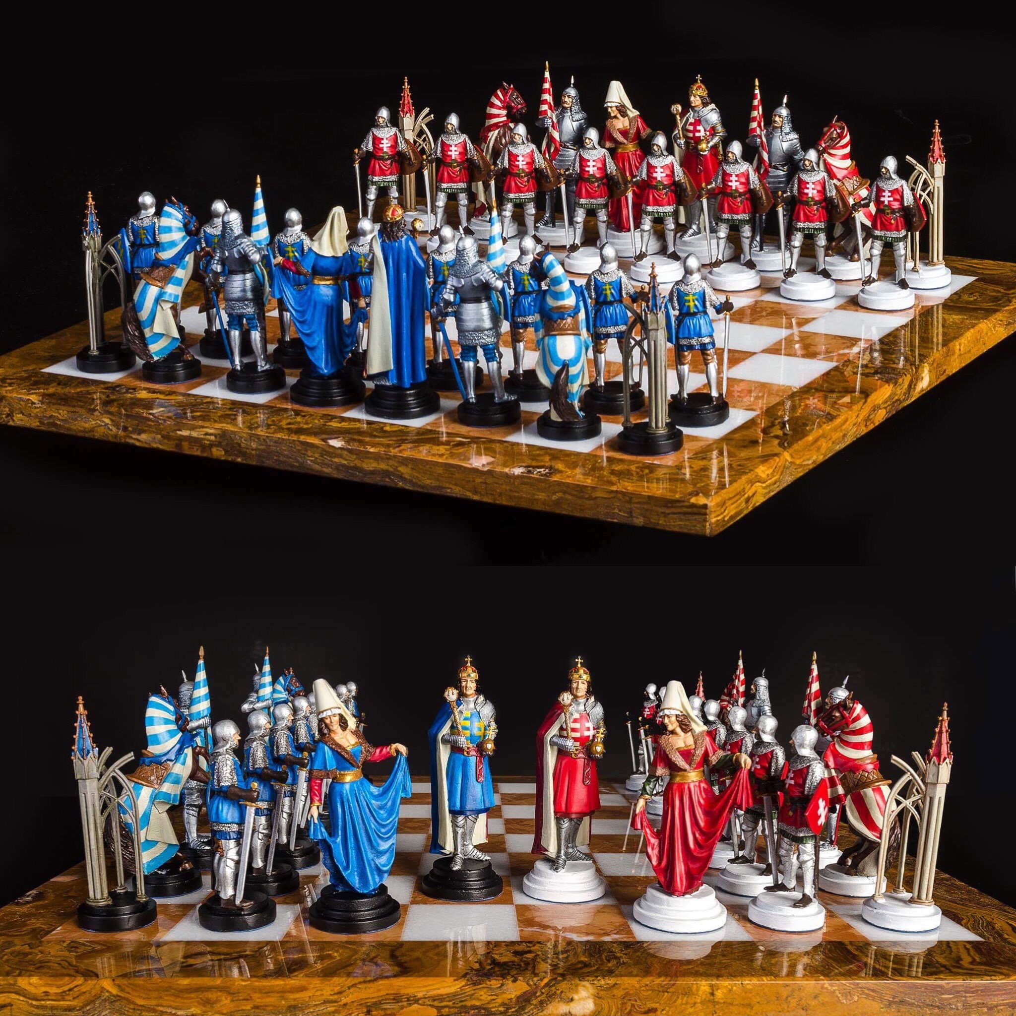 Handmade Chess Set Hungarian Hand Painted - Etsy UK