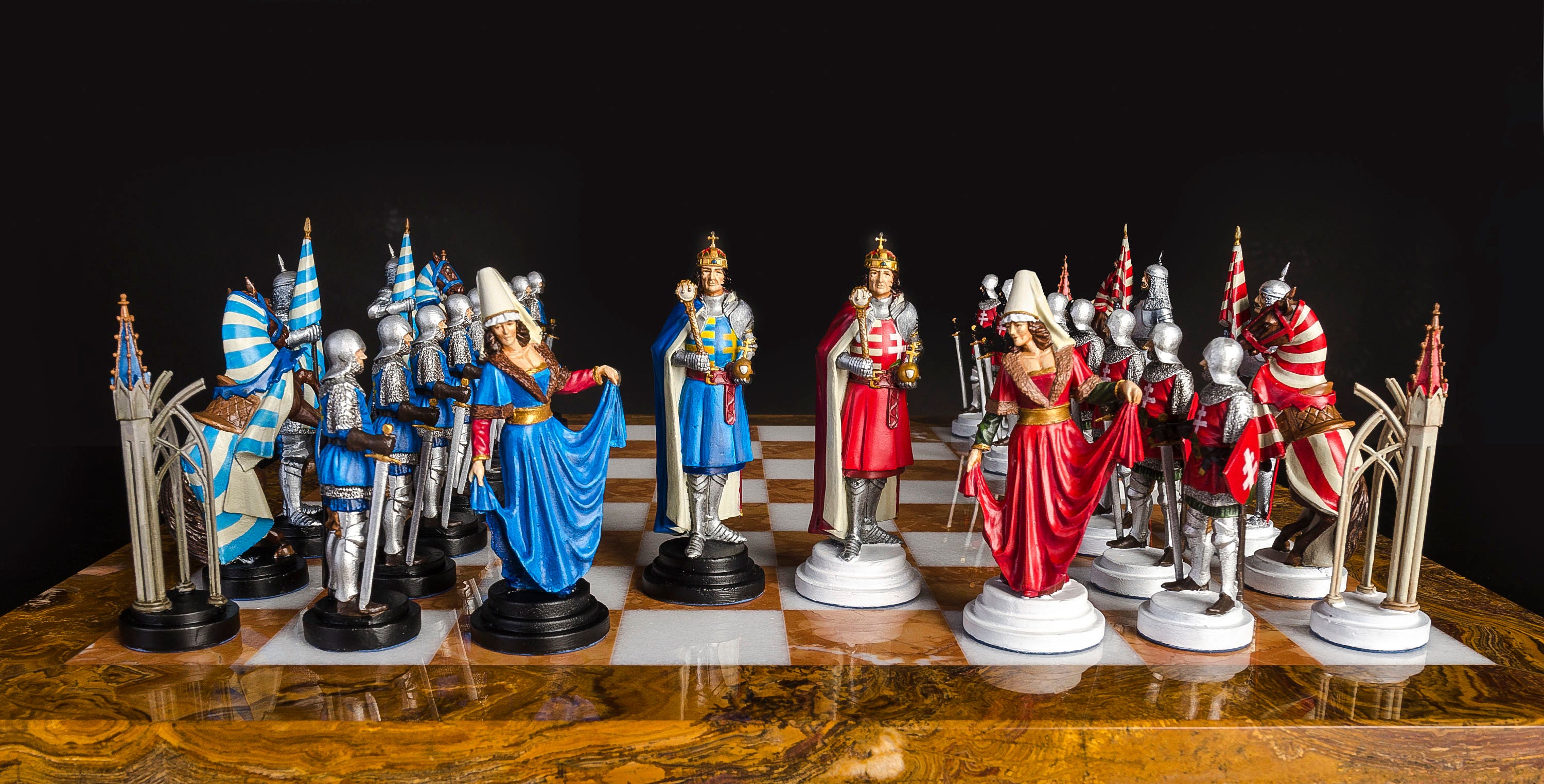Handmade Chess Set Hungarian - Hand Painted - Etsy