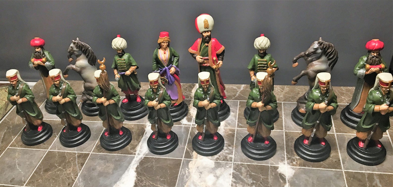 Ottoman Empire Pewter Handmade Chess Sets Hand Painted - Etsy