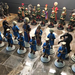 Ottoman Empire Pewter Handmade Chess Sets Hand Painted - Etsy