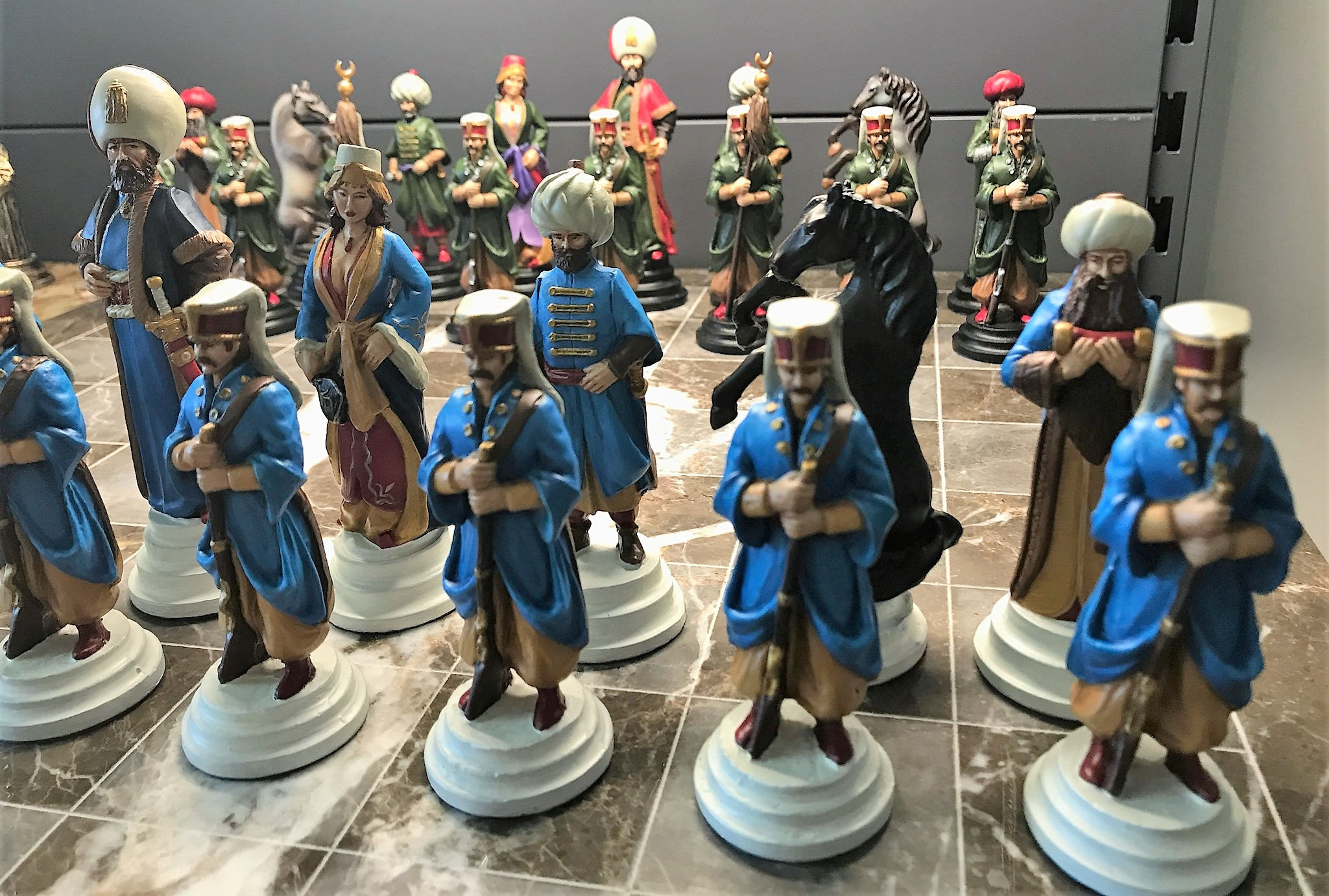 Ottoman Empire Pewter Handmade Chess Sets Hand Painted - Etsy