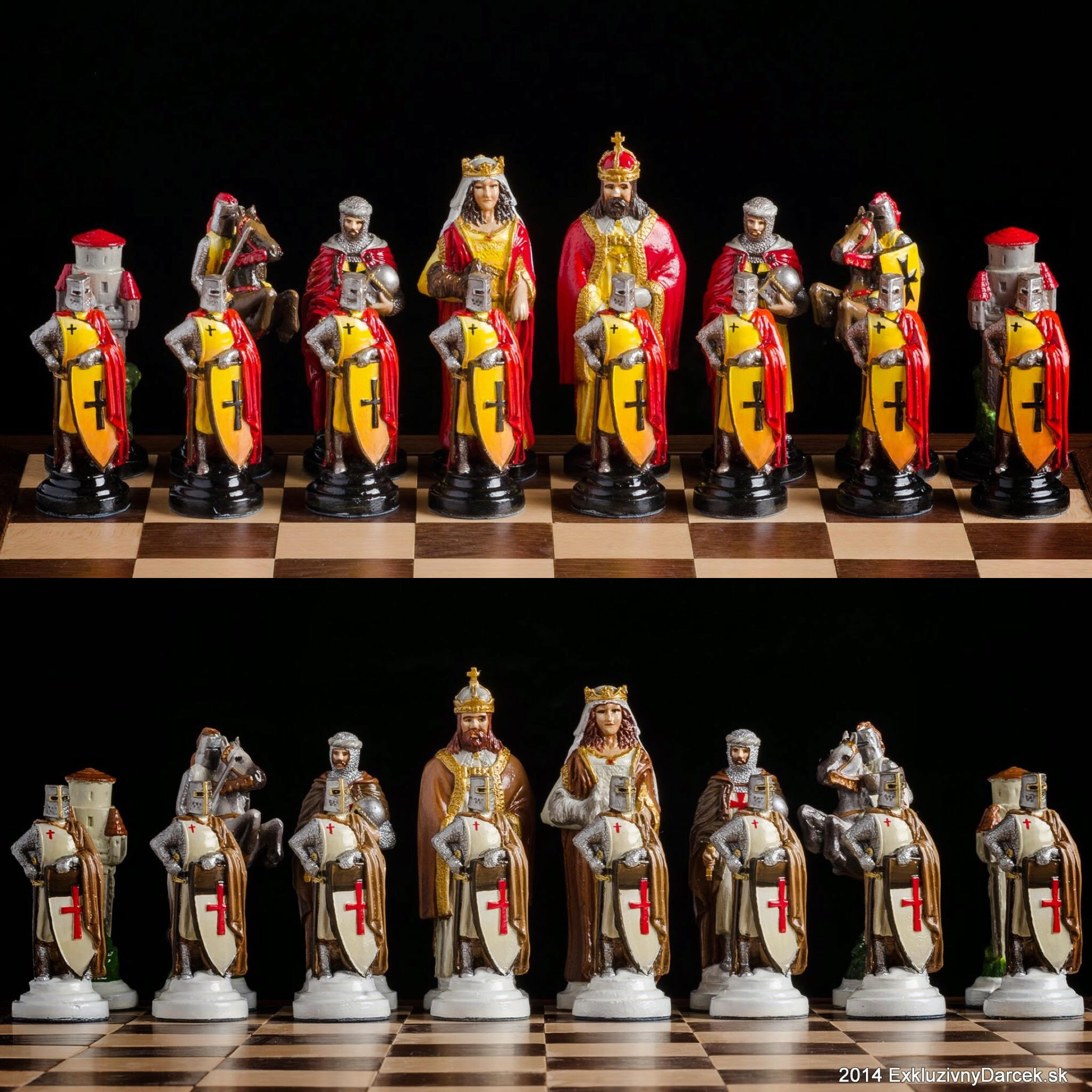 Handmade Pewter Chess Sets Knight Crusade - Hand Painted Chess - Etsy