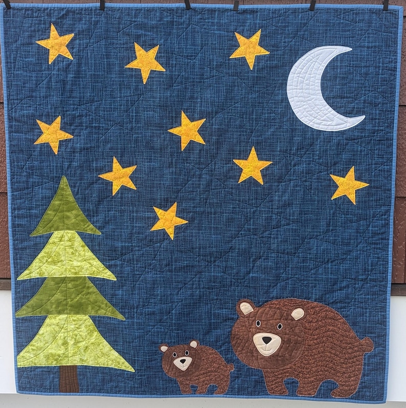 Goodnight, Little Bear - Baby Quilt Pattern | Woodland Nursery Applique ...