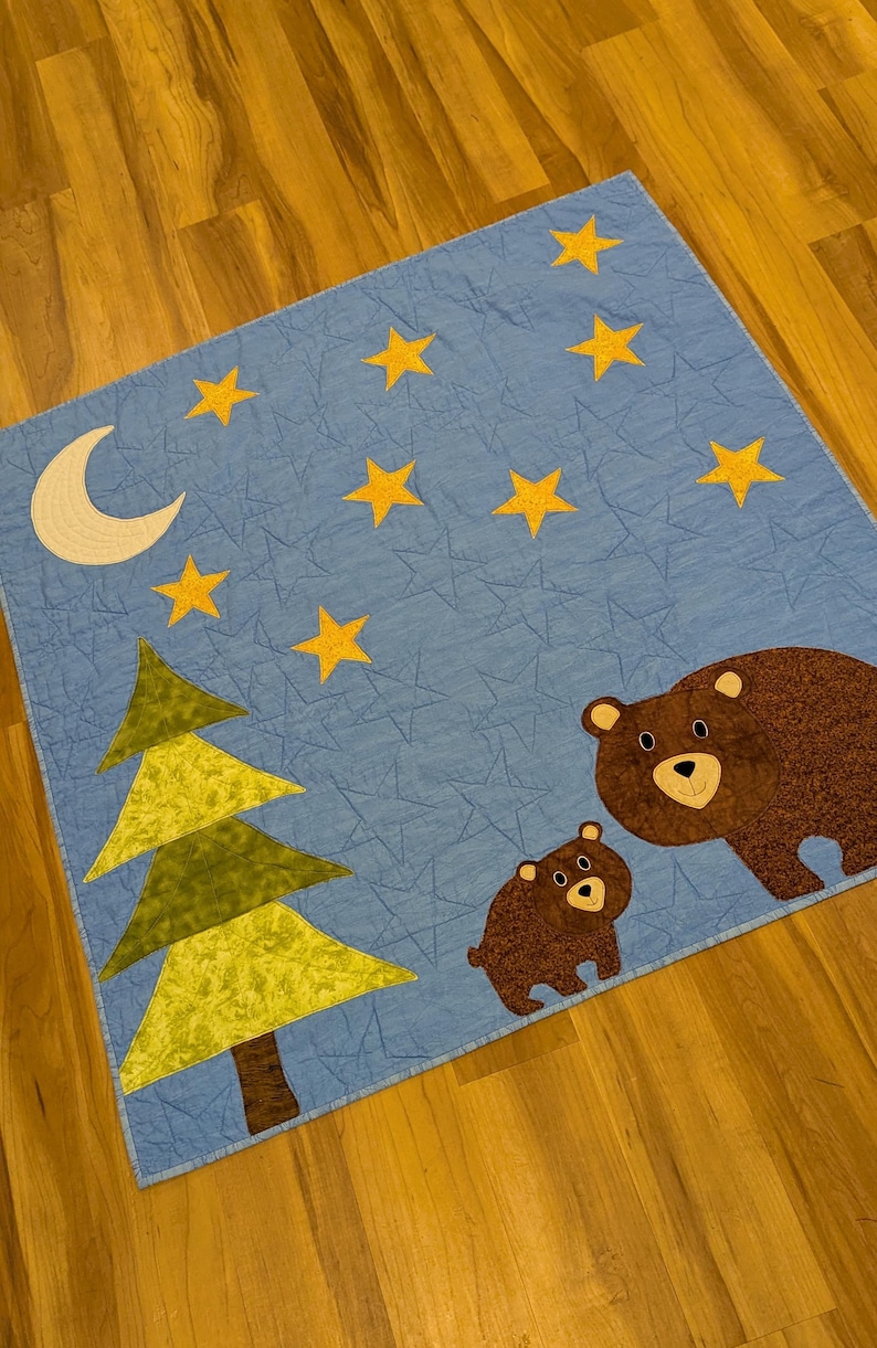 Goodnight, Little Bear - Baby Quilt Pattern | Woodland Nursery Applique ...