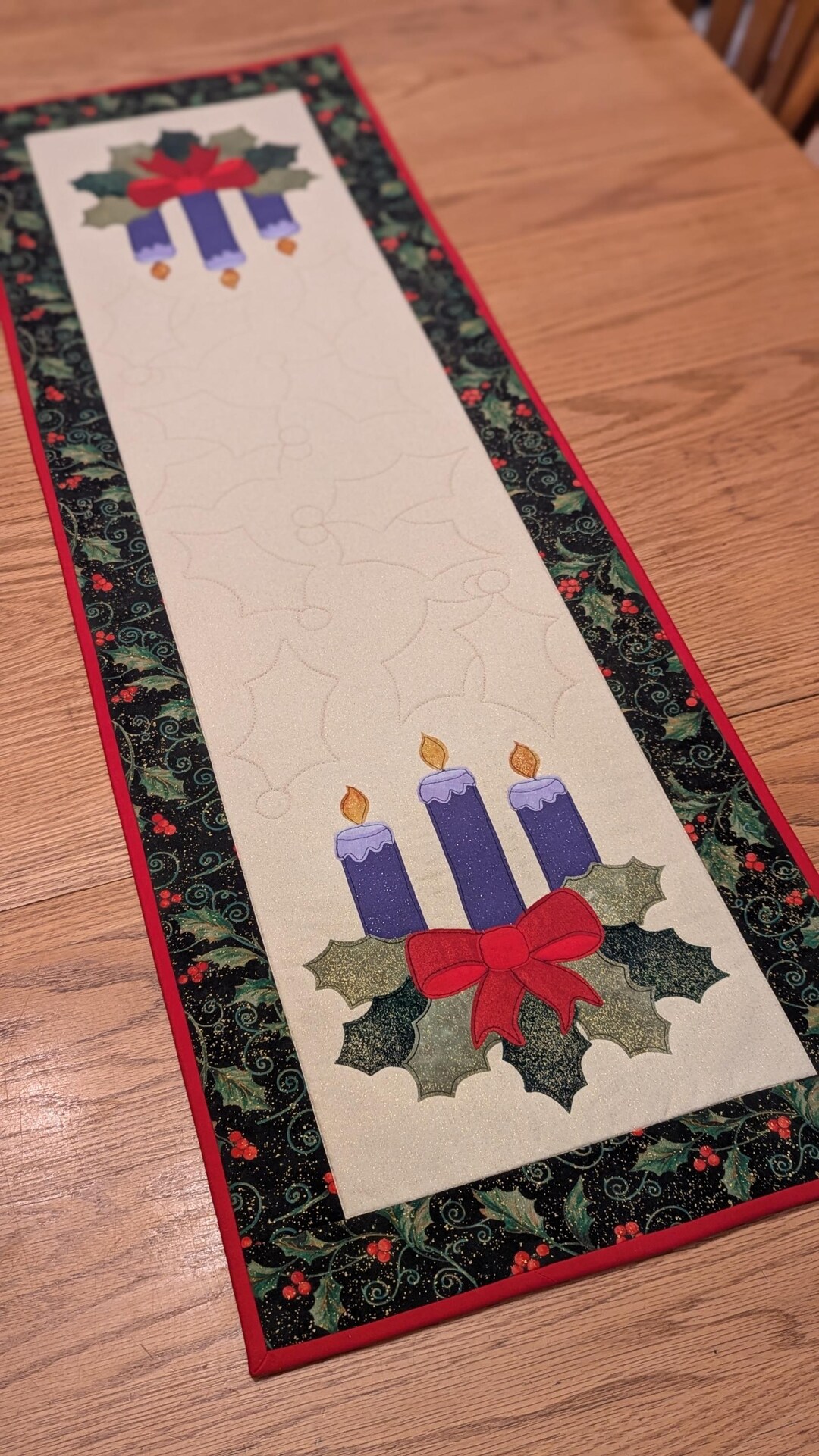 Christmas Advent Candles Table Runner - Digital Pattern - Etsy