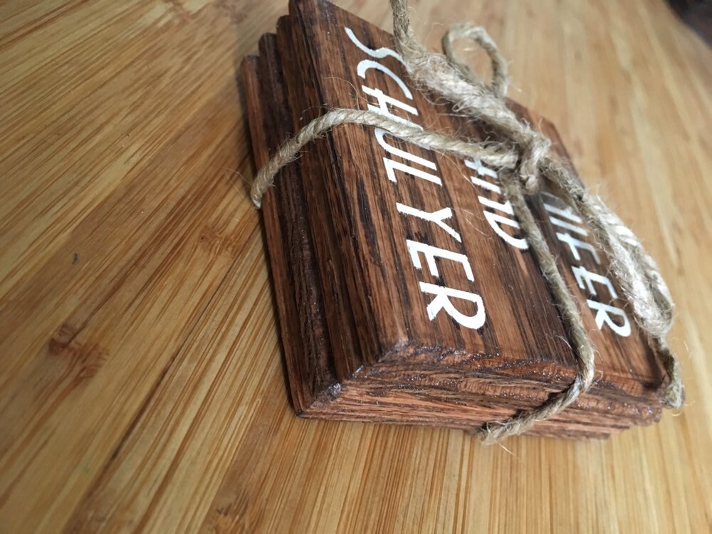 Rustic Wooden Coasters Personalized Coasters - Etsy
